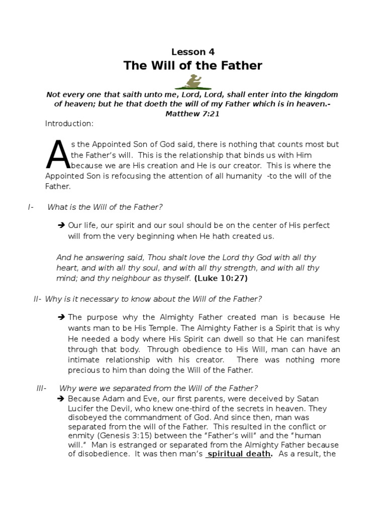 Understanding the Father's Will | PDF | Born Again | Salvation