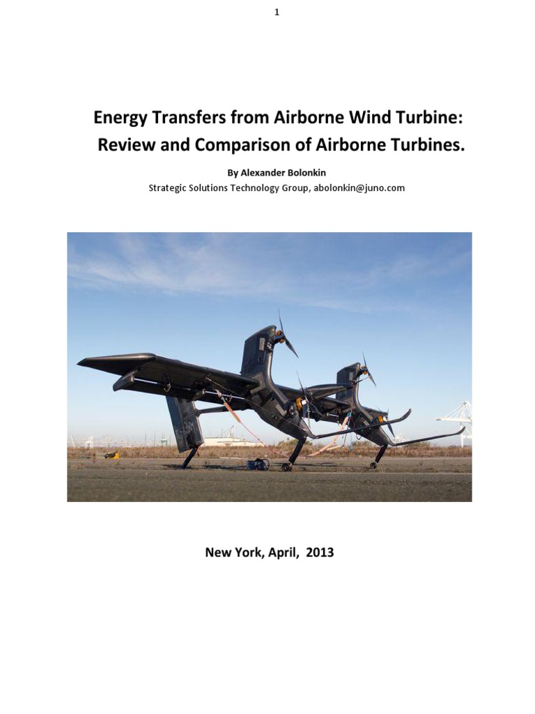 Energy Transfers From Airborne Wind Turbine: Review and Comparison of ...