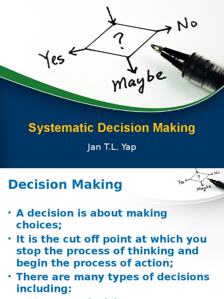 03 Systematic Decision Making | PDF | Decision Making | Risk