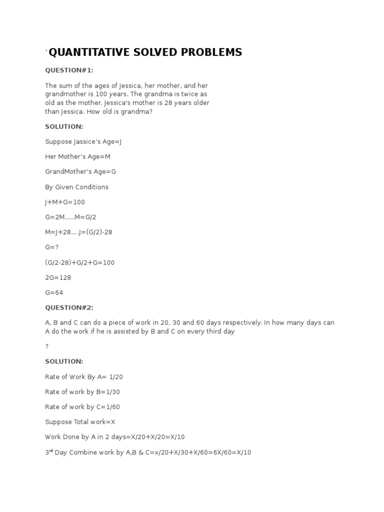 Quantitativve Solved Problems | PDF | Geometry | Teaching Mathematics