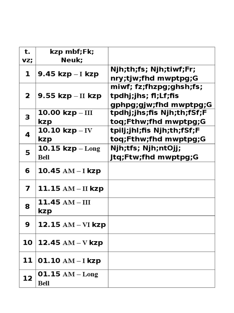 Bell Timing | PDF
