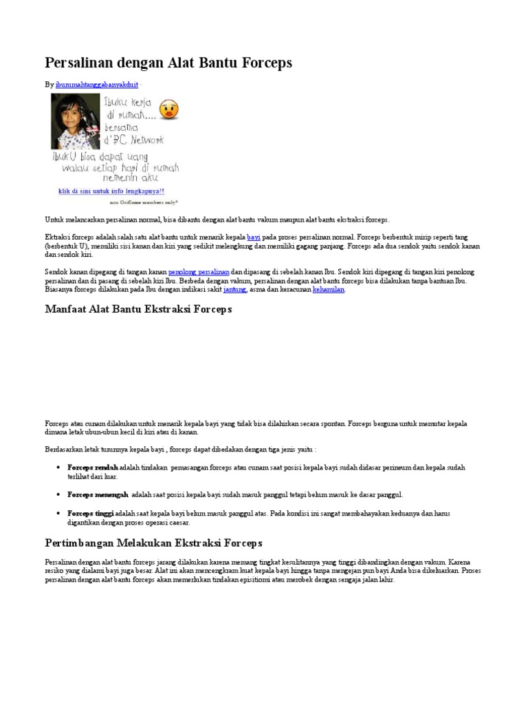 Persalinan Dengan Alat Bantu Forceps | PDF