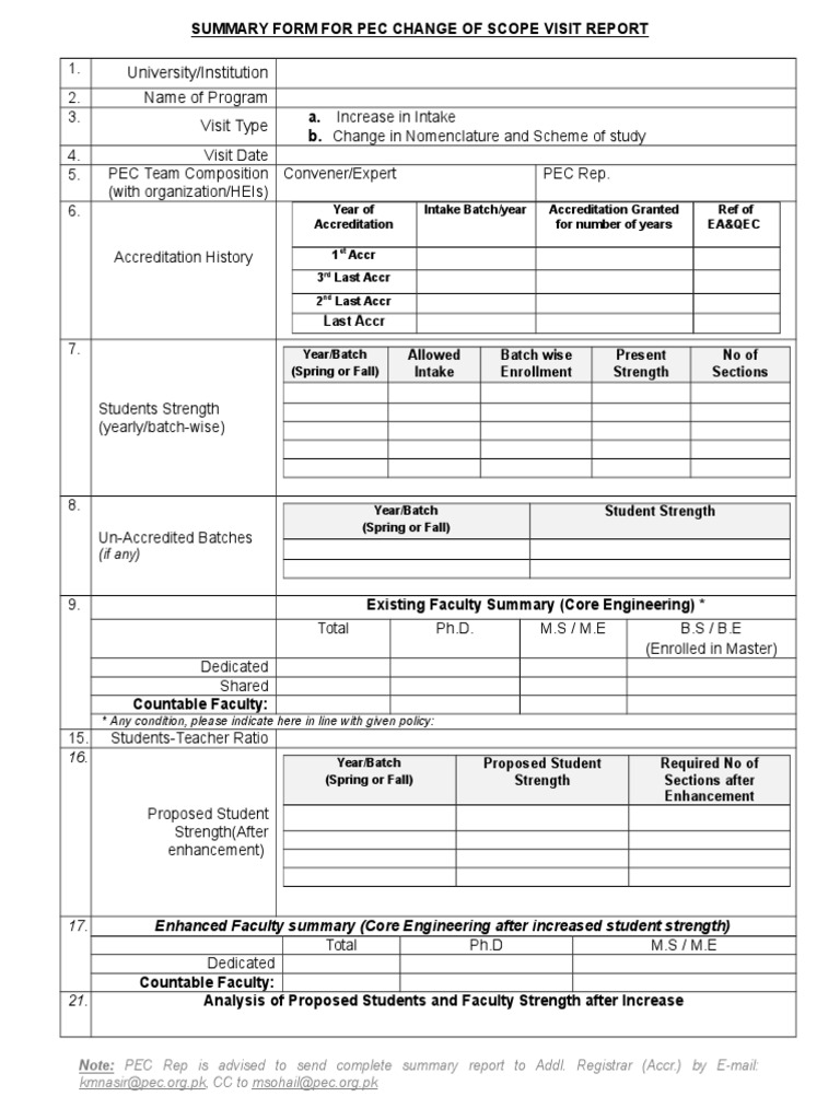 Change of Scope (Increase in Intake & Nomenclautre) Form | PDF | Doctor ...