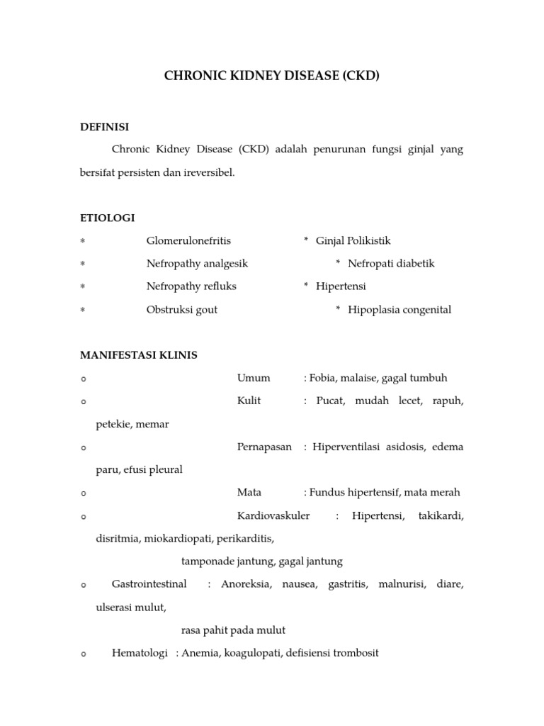 Askep Chronic Kidney Disease | PDF