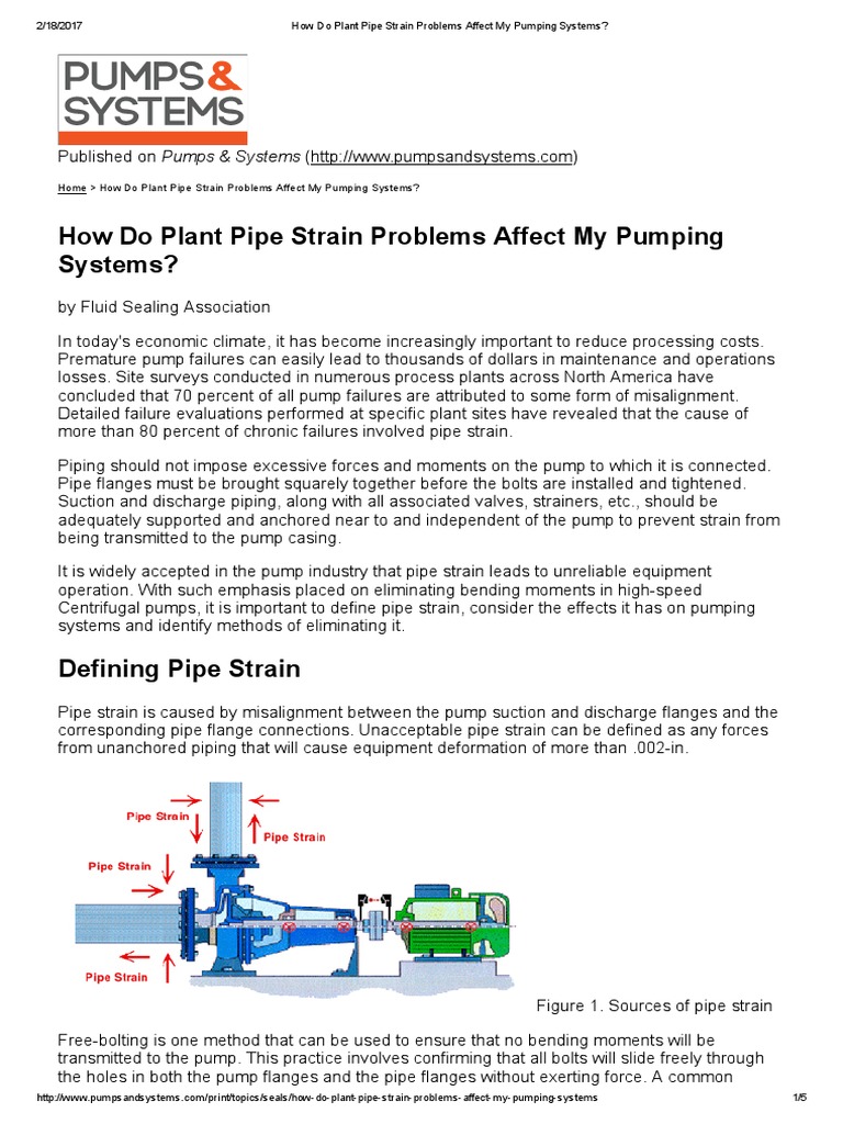 How Do Plant Pipe Strain Problems Affect My Pumping Systems | PDF ...