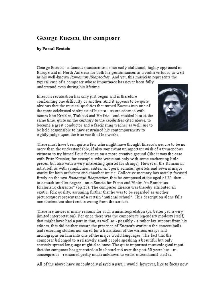 George Enescu - Societé Enesco | PDF | Chamber Music | Symphony