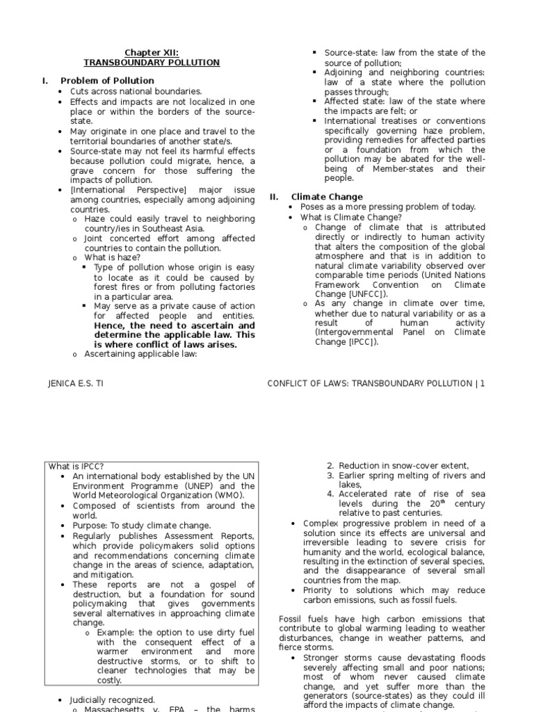 Transboundary Pollution (NOTES) | PDF | Superfund | Intergovernmental ...