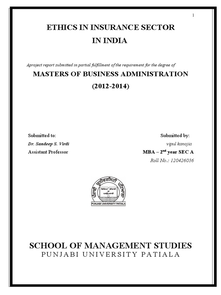 Ethics in Insurance Sector | PDF | Business Ethics | Insurance