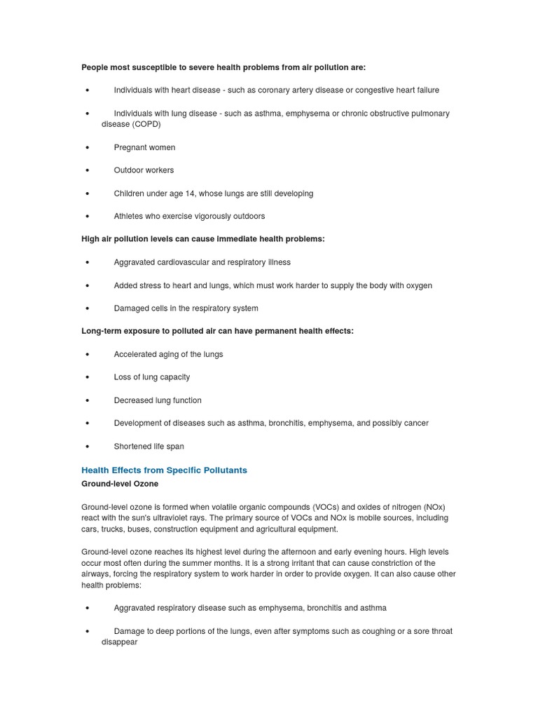 Air Pollution Form 4 | PDF | Chronic Obstructive Pulmonary Disease ...