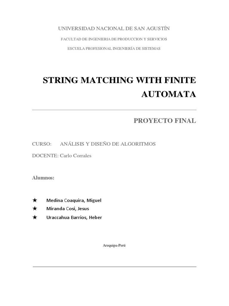 11 String Matching With Automata Finite (Ok) | PDF