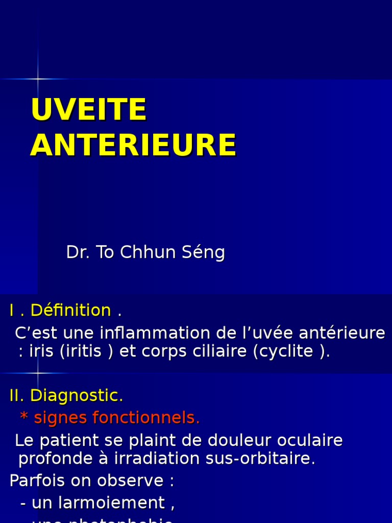 Uveite Anterieure | Spécialités médicales | Maladies et troubles