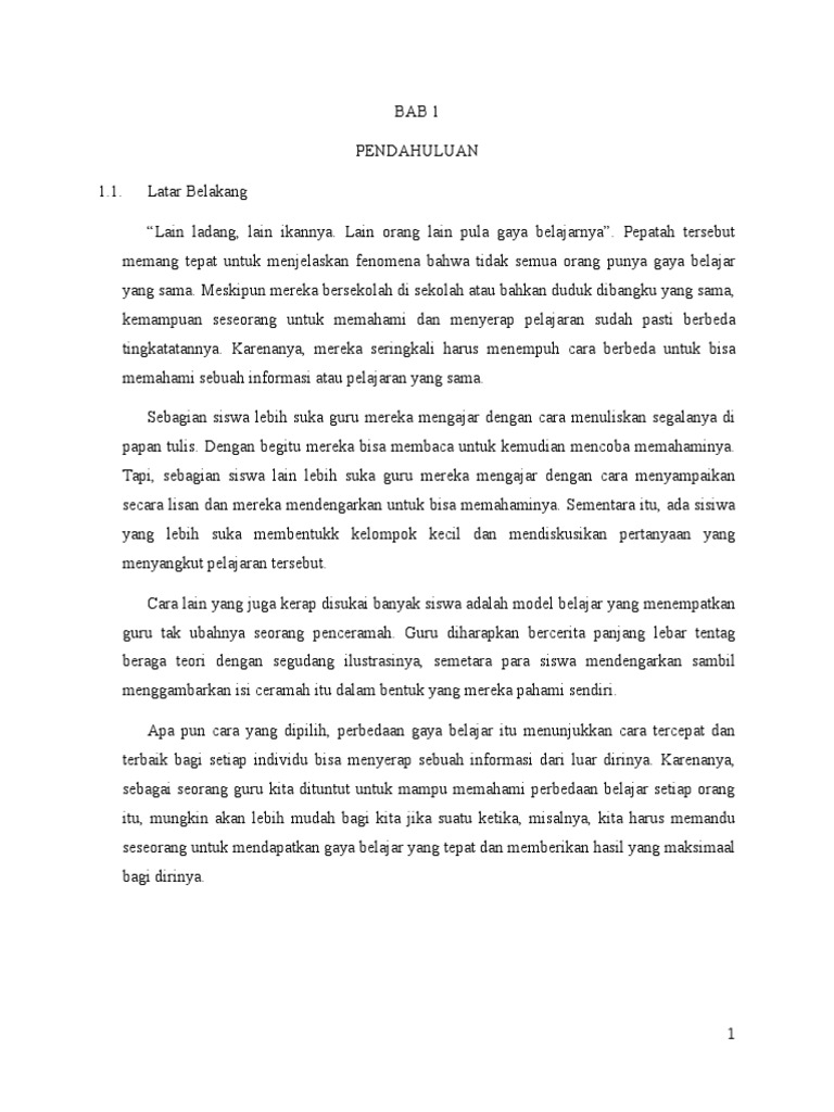 Makalah MODALITAS BELAJAR | PDF