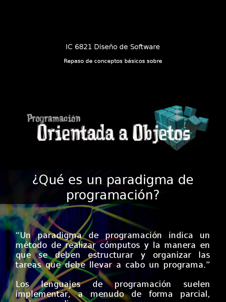 Paradigmas y Diseño en Programación Orientada a Objetos | PDF | Objeto ...