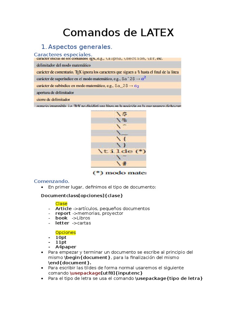 Comandos de LATEX | PDF