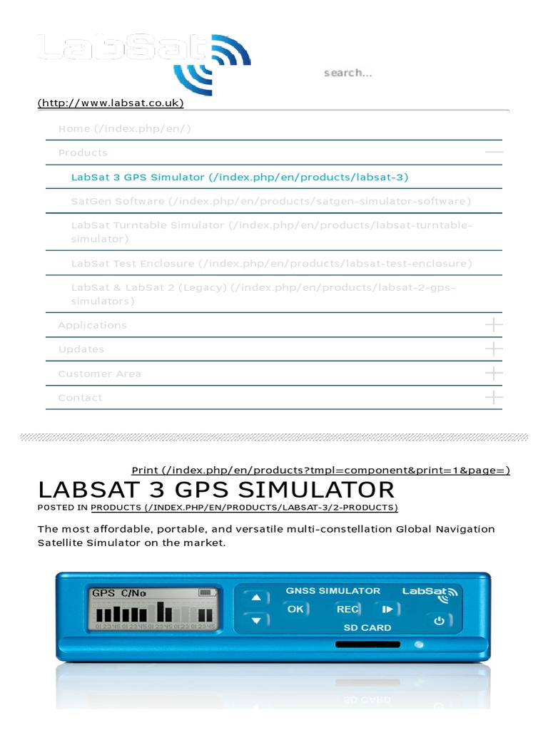 Gps Simulator LABSAT | PDF | Global Positioning System | Usb