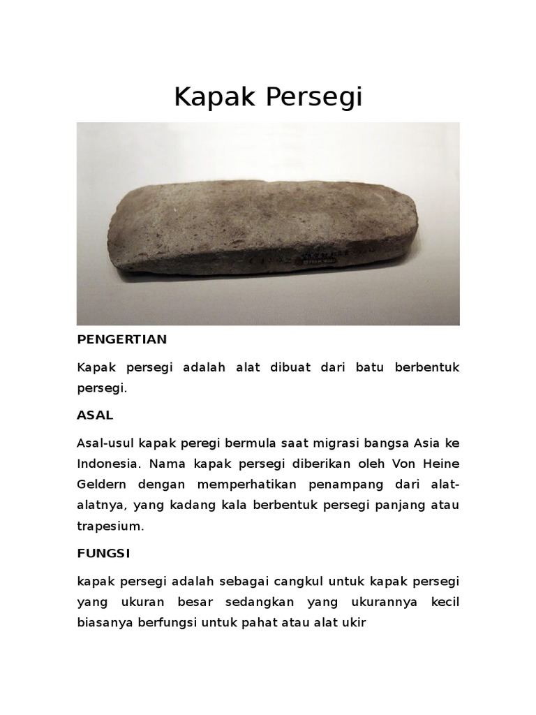Fungsi dan Ciri Kapak Persegi Neolitikum | PDF | Perjalanan