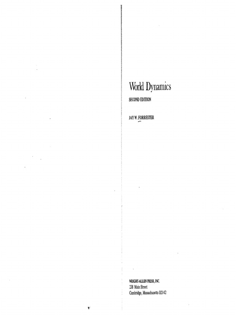 Jay W. Forrester-World Dynamics - Pegasus Communications (1971) | PDF ...