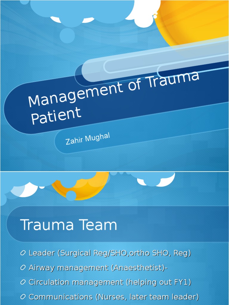 Management of Trauma Patient | Download Free PDF | Thorax | Major Trauma