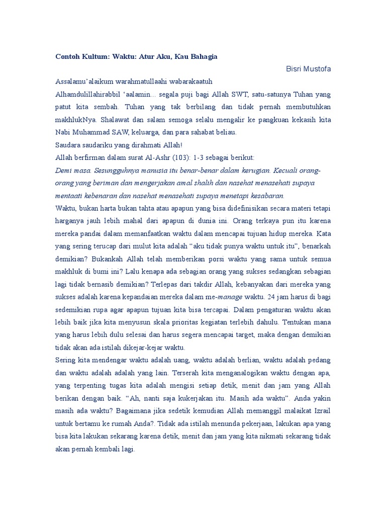 Contoh Kultum | PDF