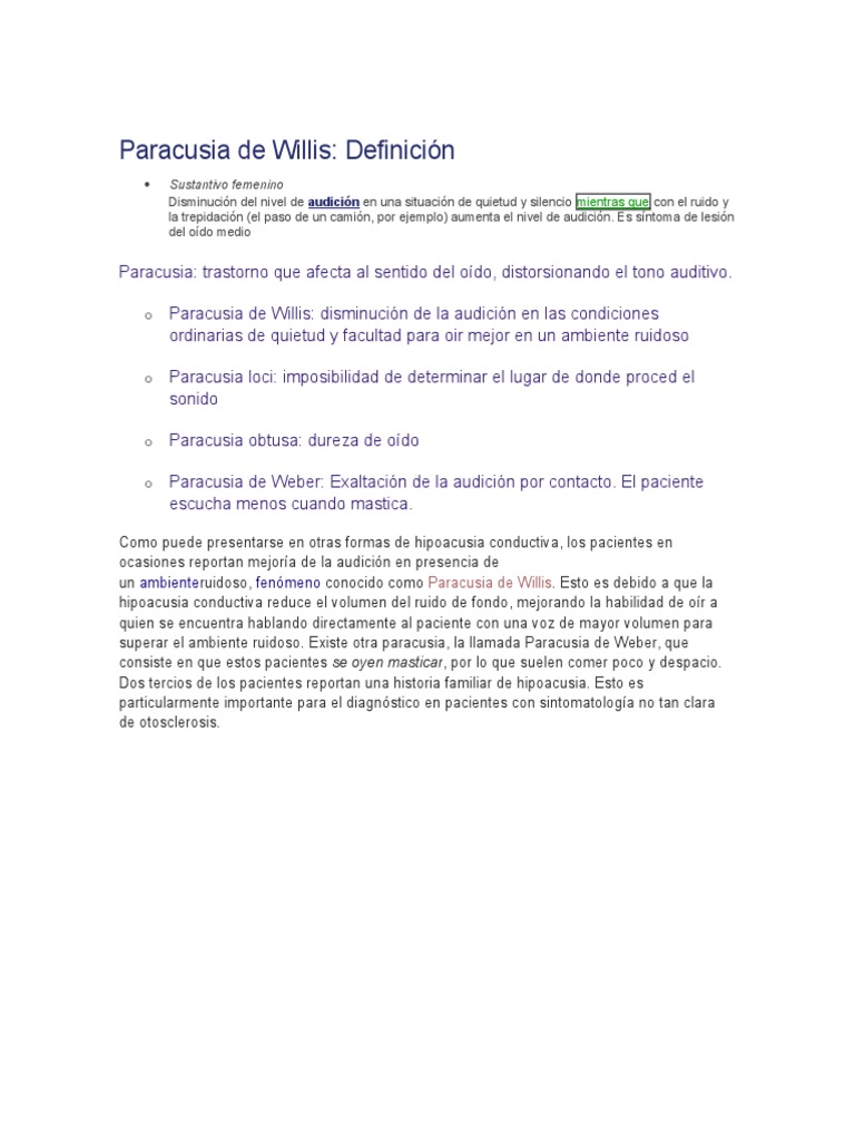 Paracusia de Willis | PDF