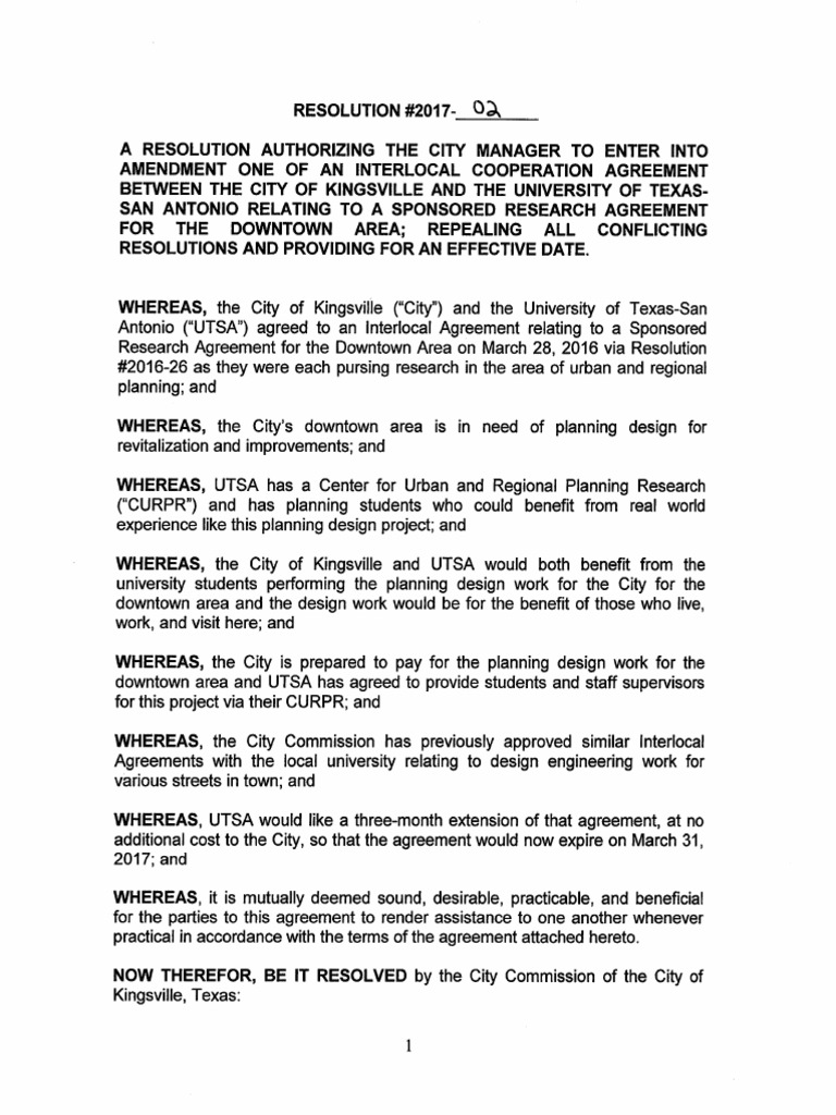 A Resolution Authorizing The City Manager To Enter Into | PDF ...