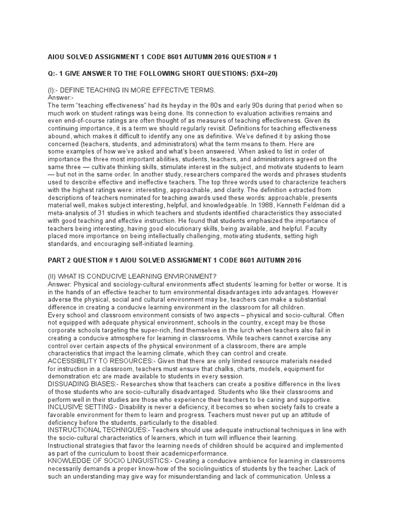 Aiou 1ST Assignment 8601 | PDF | Deductive Reasoning | Inductive Reasoning