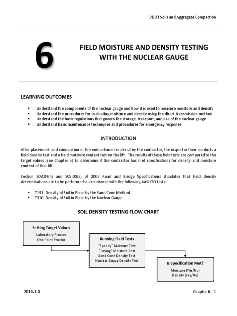Field Moisture and Density Testing With Nuclear Gauge | Density | Soil