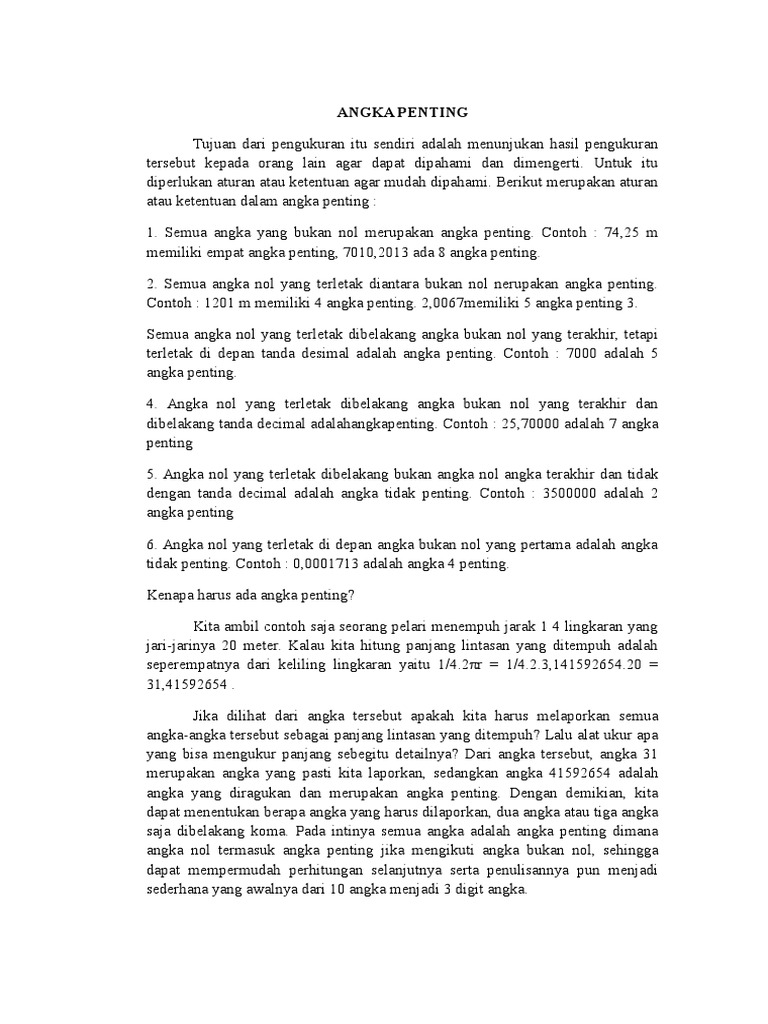 Angka Penting | PDF