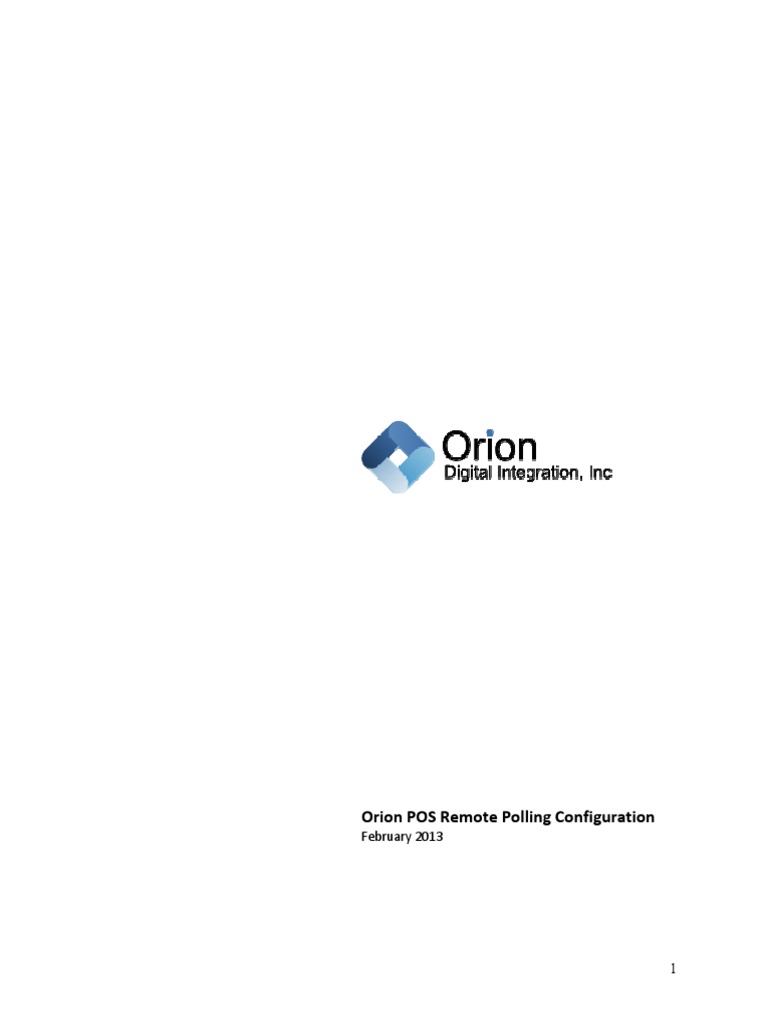 Orion POS - Guide - Remote Polling Setup PDF | PDF | Point Of Sale ...