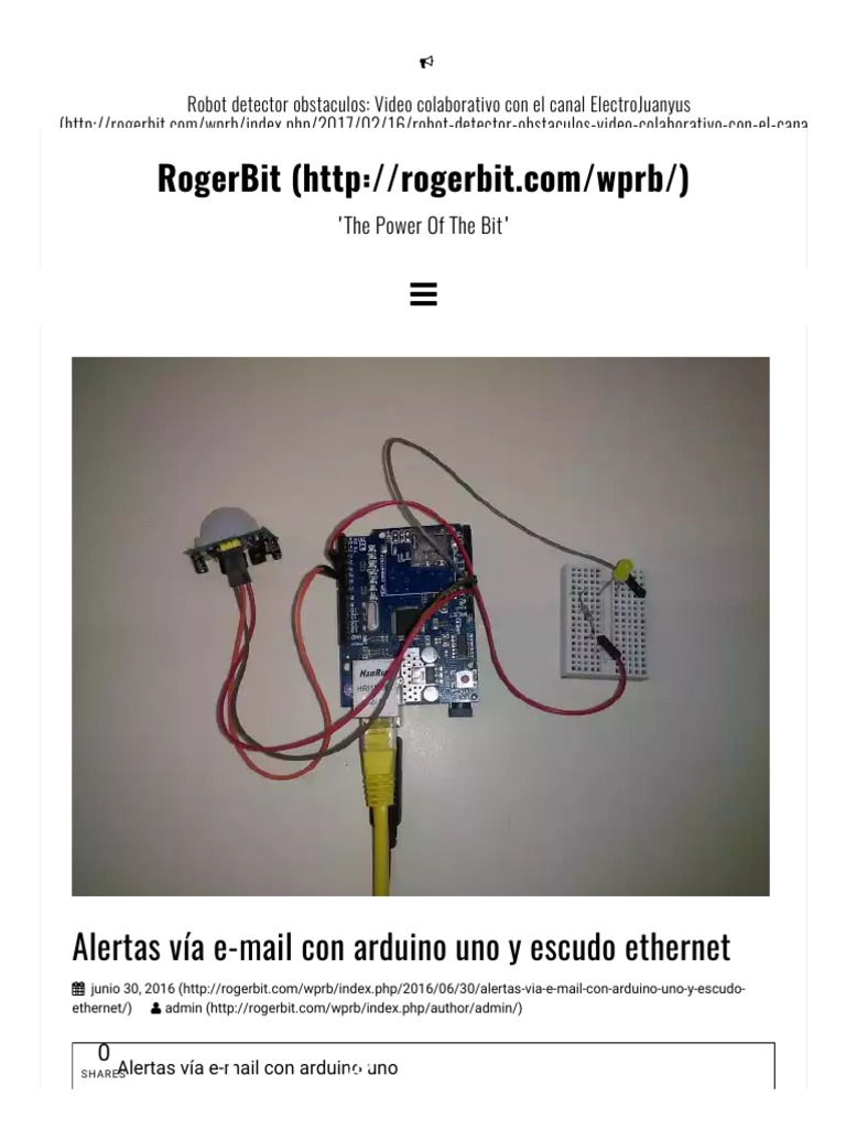 Alertas Vía E-Mail Con Arduino Uno y Escudo Ethernet - RogerBit PDF | PDF