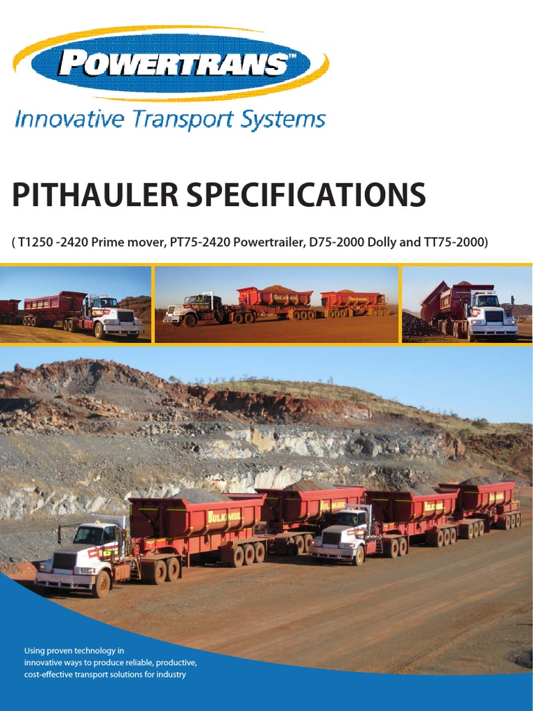 Pithauler Specifications Powertrans | PDF | Axle | Suspension (Vehicle)