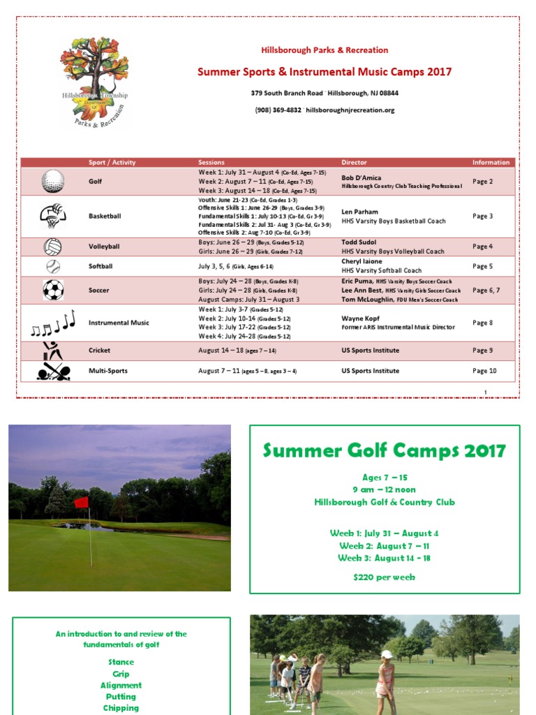 Summer Sports Camp Brochure 2017 | PDF | Camping | Leisure