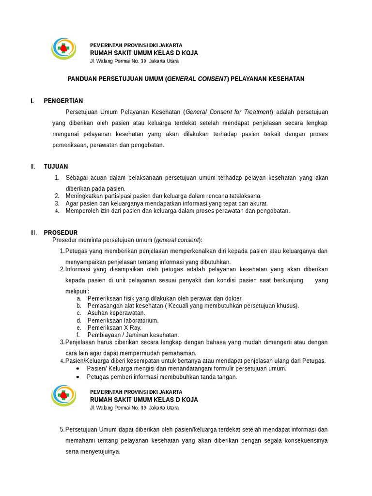 Panduan General Consent | PDF