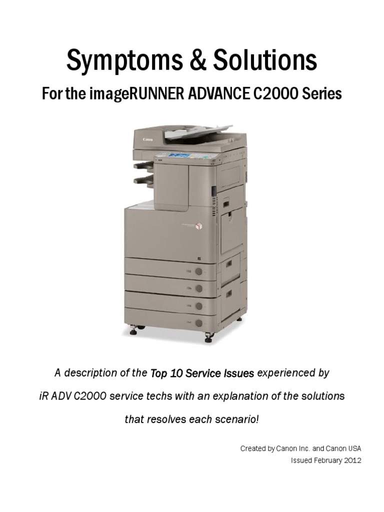 C2000 Series Service Issues & Solutions | PDF | Photocopier ...