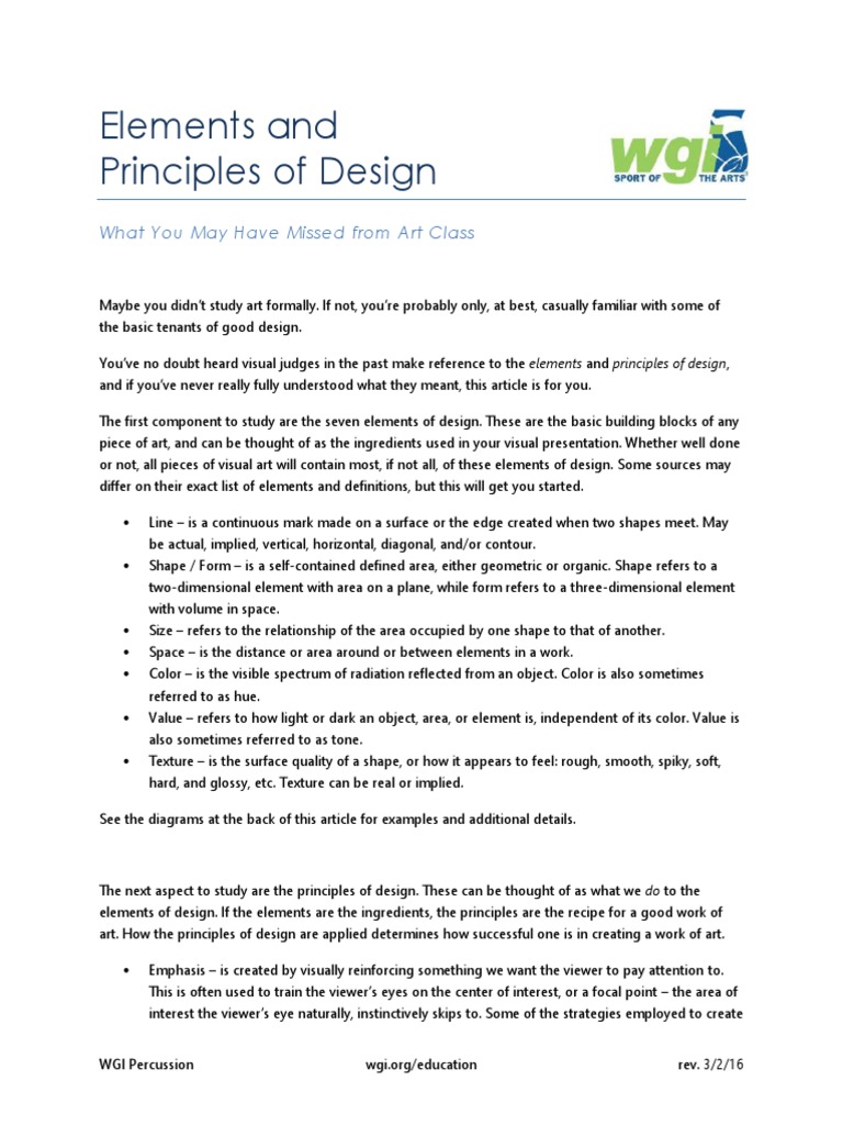Elements and Principles of Design PDF | PDF | Shape | Composition ...