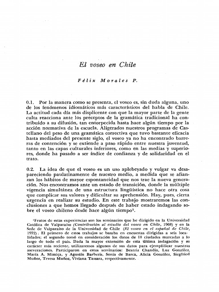 El Voseo en Chile | PDF | Verbo | Estilo (ficción)