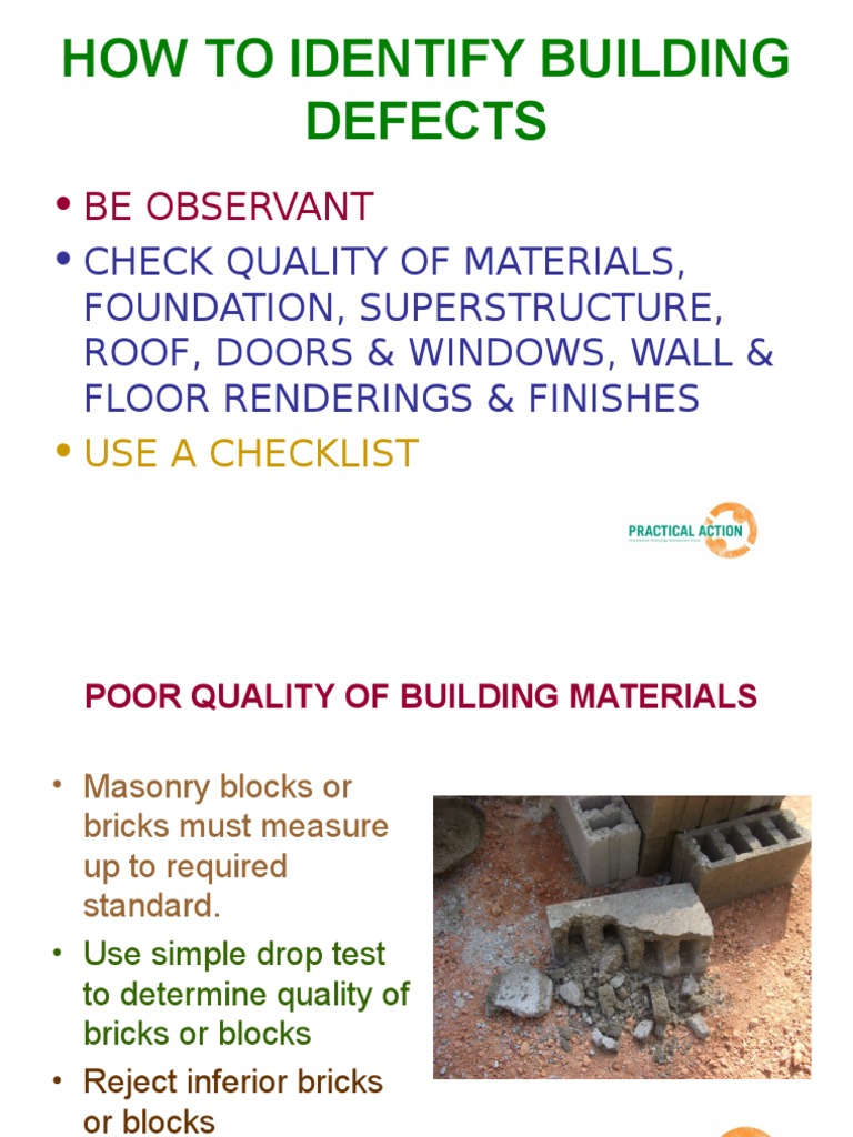 How To Identify Building Defects: - Be Observant | Download Free PDF ...