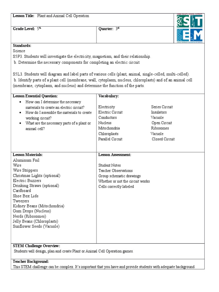 Plant and Animal Cell Operation | PDF | Eukaryotes | Cytoplasm