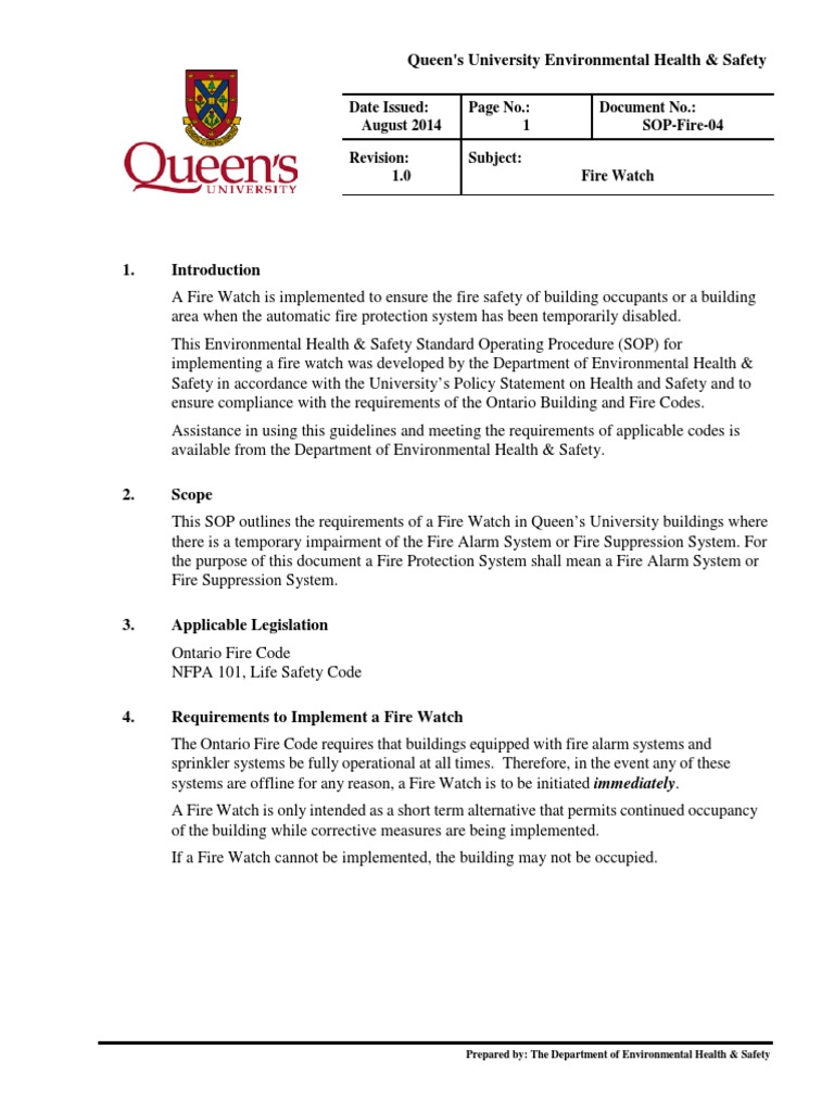 Fire Watch | PDF | Fire Safety | Occupational Safety And Health