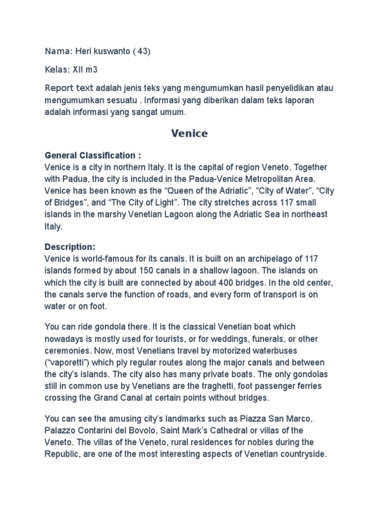 Venice: General Classification | Download Free PDF | Venice | Veneto