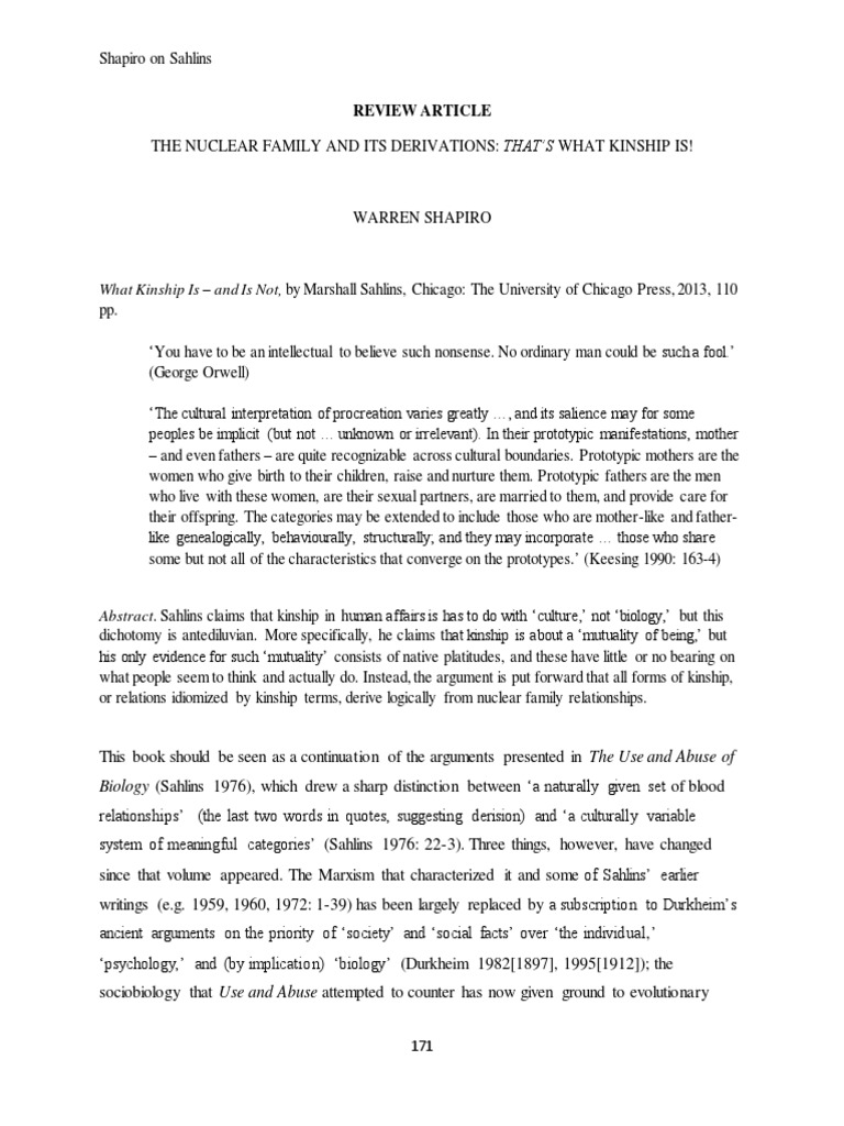 SHAPIRO, Warren. The Nuclear Family and Its Derivations - That's What ...