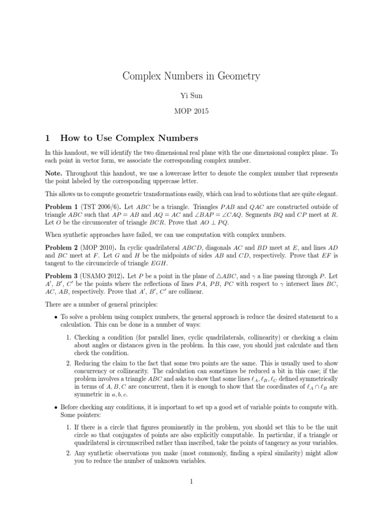 Complex PDF | PDF | Triangle | Circle