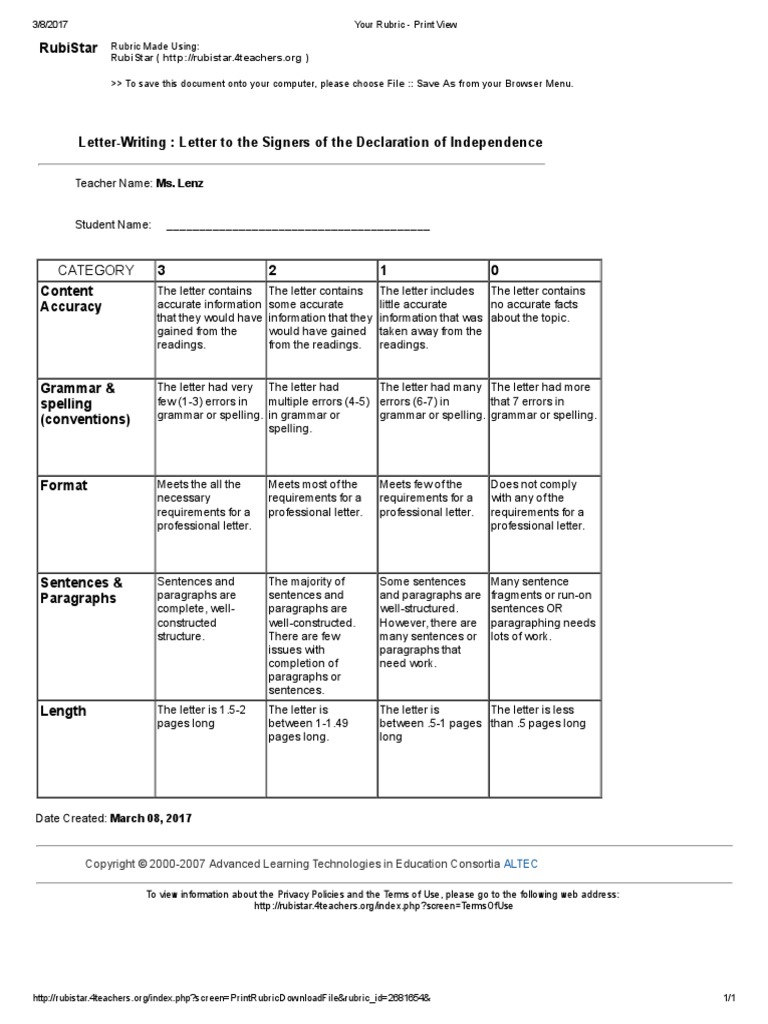 Rubric Id Number 2681654 | PDF | Paragraph | World Wide Web