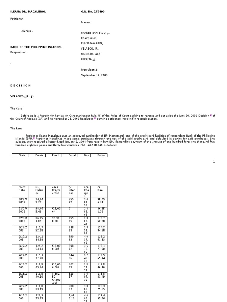 Macalinao Vs BPI | PDF | Complaint | Lawsuit
