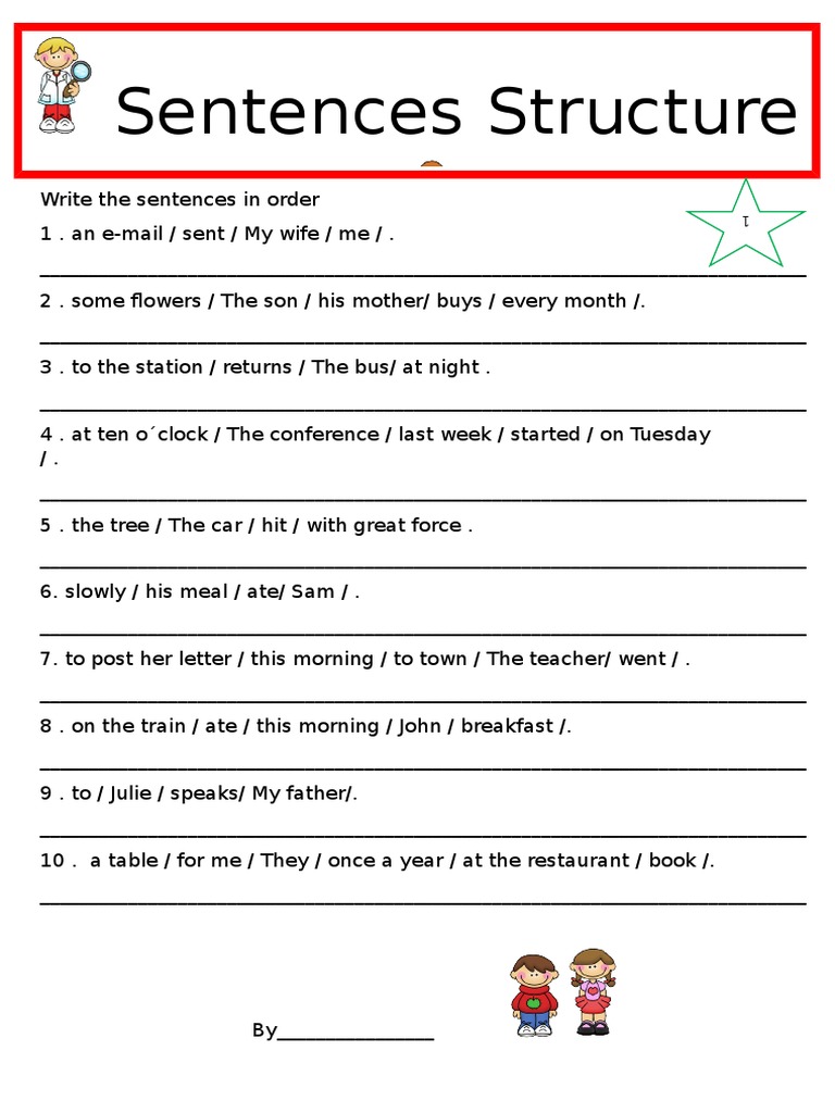 Write The Sentences in Order | PDF