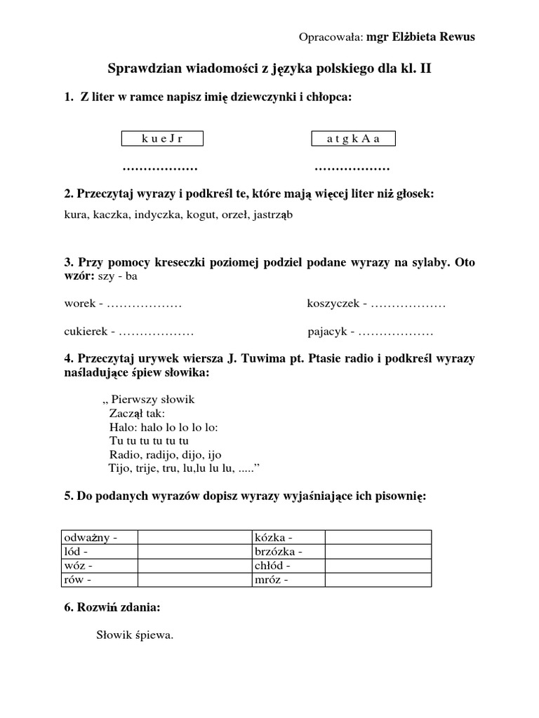 SPR Wiad Pol Kl2 | PDF