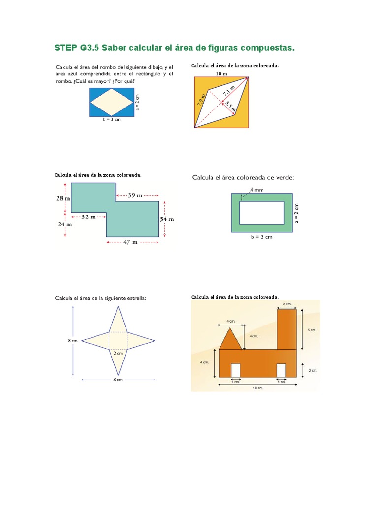 Hoja De Trabajo De Problemas De área Compuesta