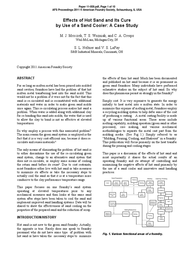 AFS Effects of Hot Sand | PDF | Foundry | Casting (Metalworking)