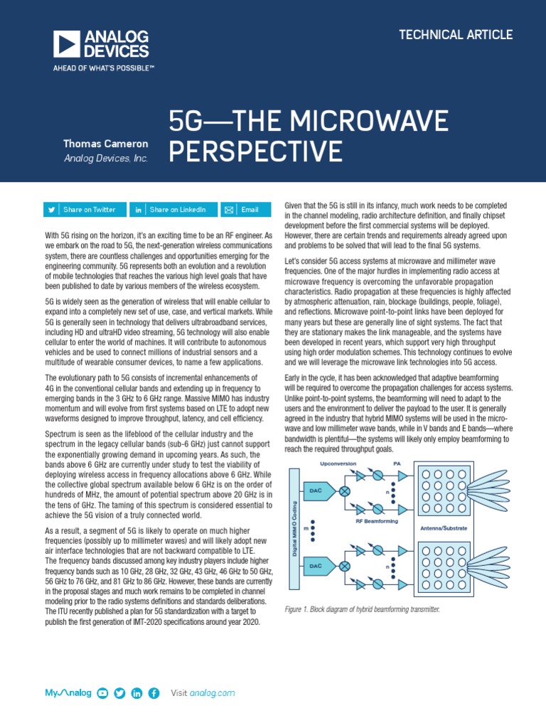 5G The Microwave Perspective PDF | PDF | Microwave | Analog Devices