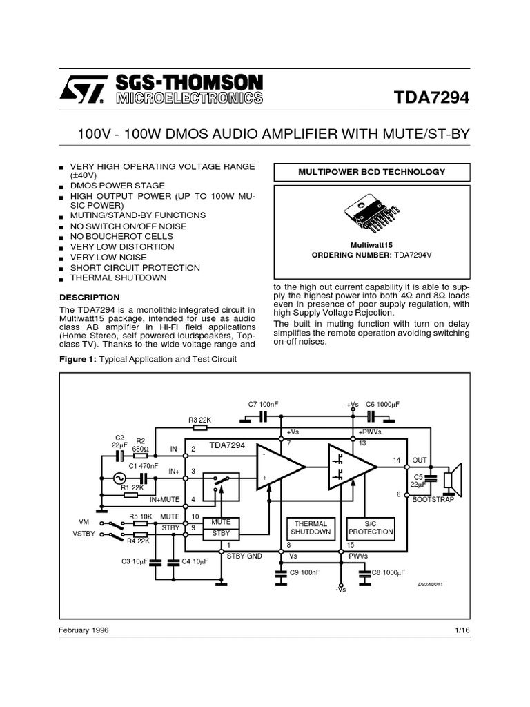 TDA7294.pdf | Amplifier | Mosfet